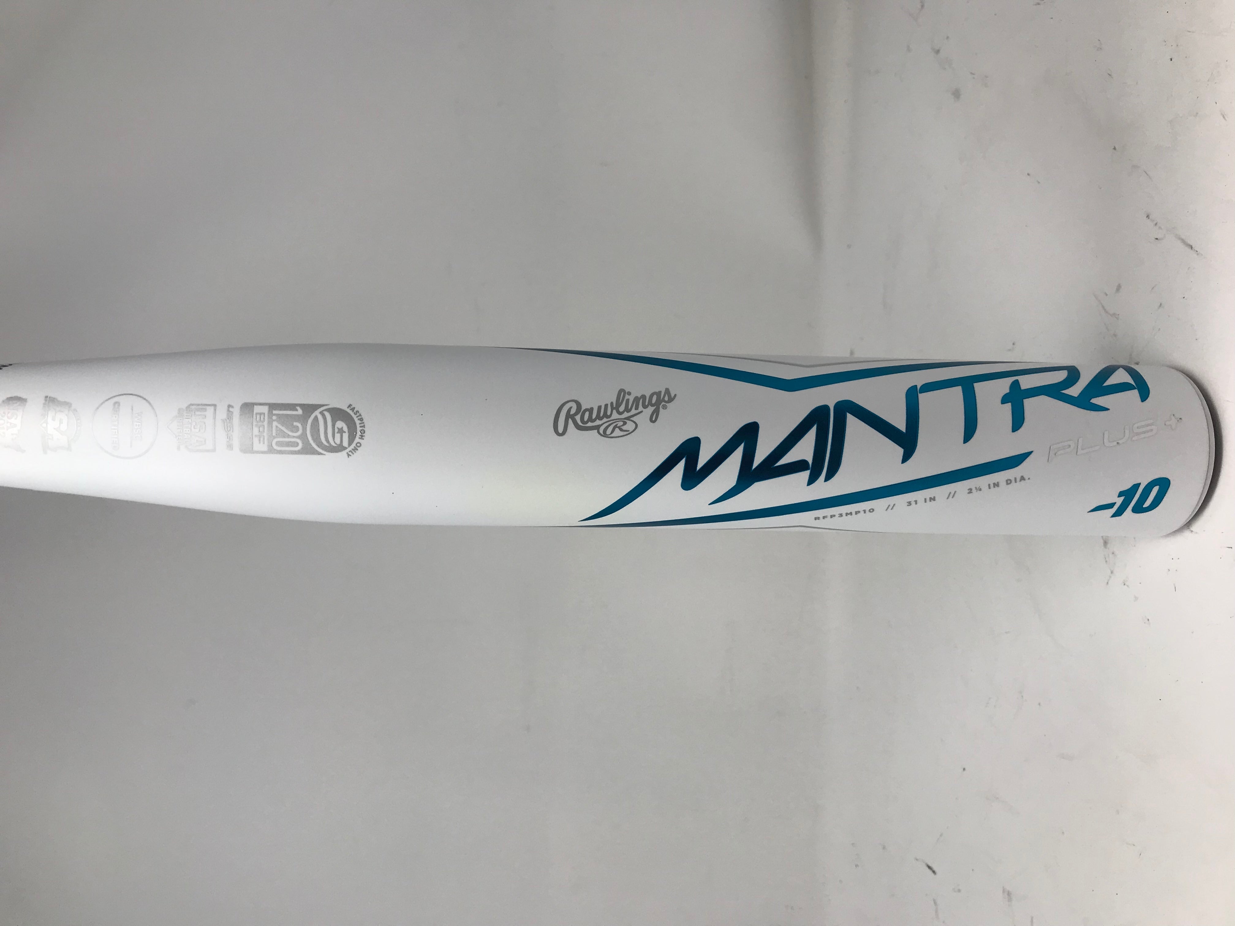 Used 2023 Rawlings Mantra+ -10 Fastpitch Softball Bat 3323 White/Blue ...