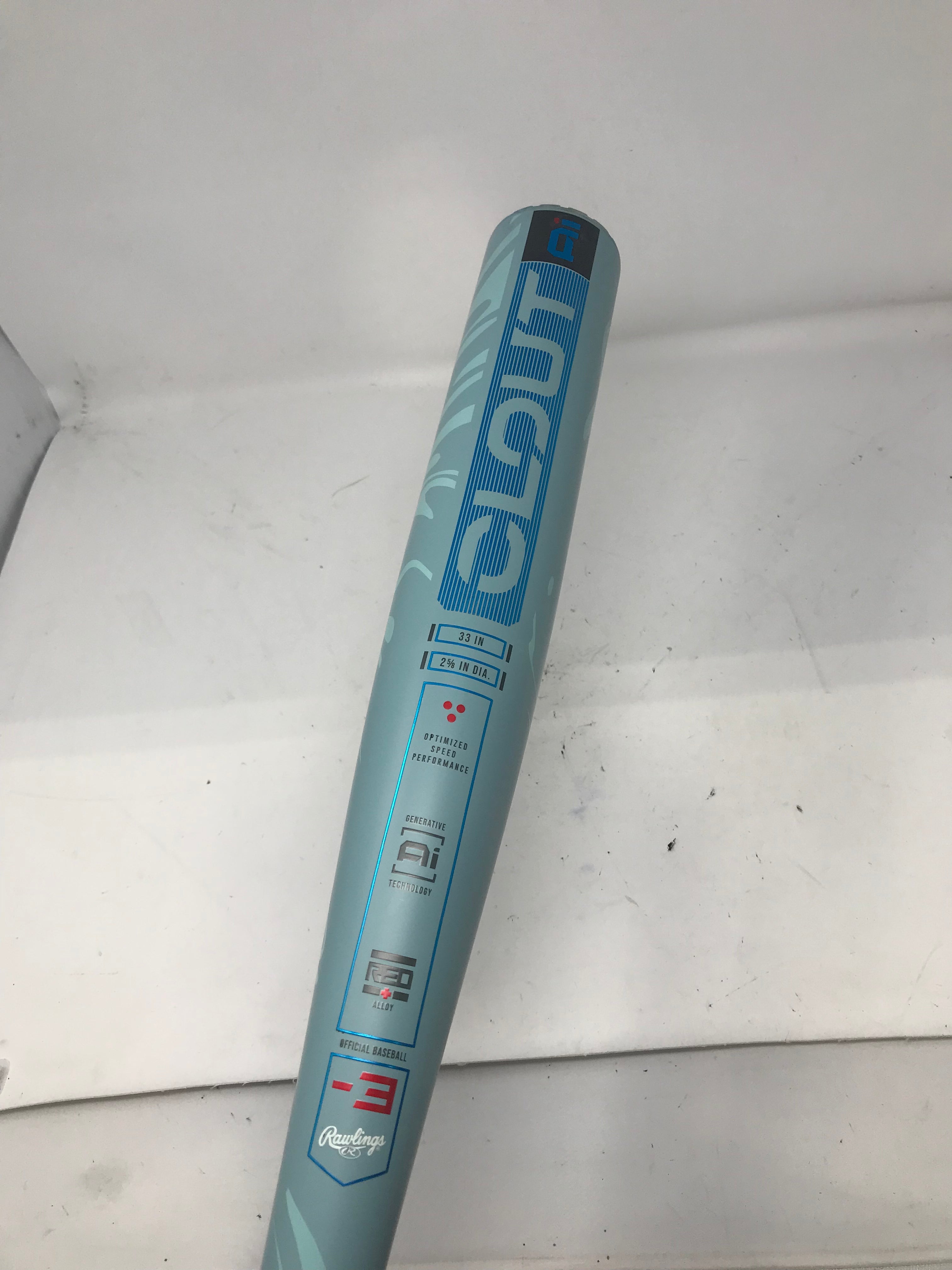 Used 2025 Rawlings Clout AI BBCOR -3 Baseball Bat 33/30 2 5/8" Ext. Ba ...