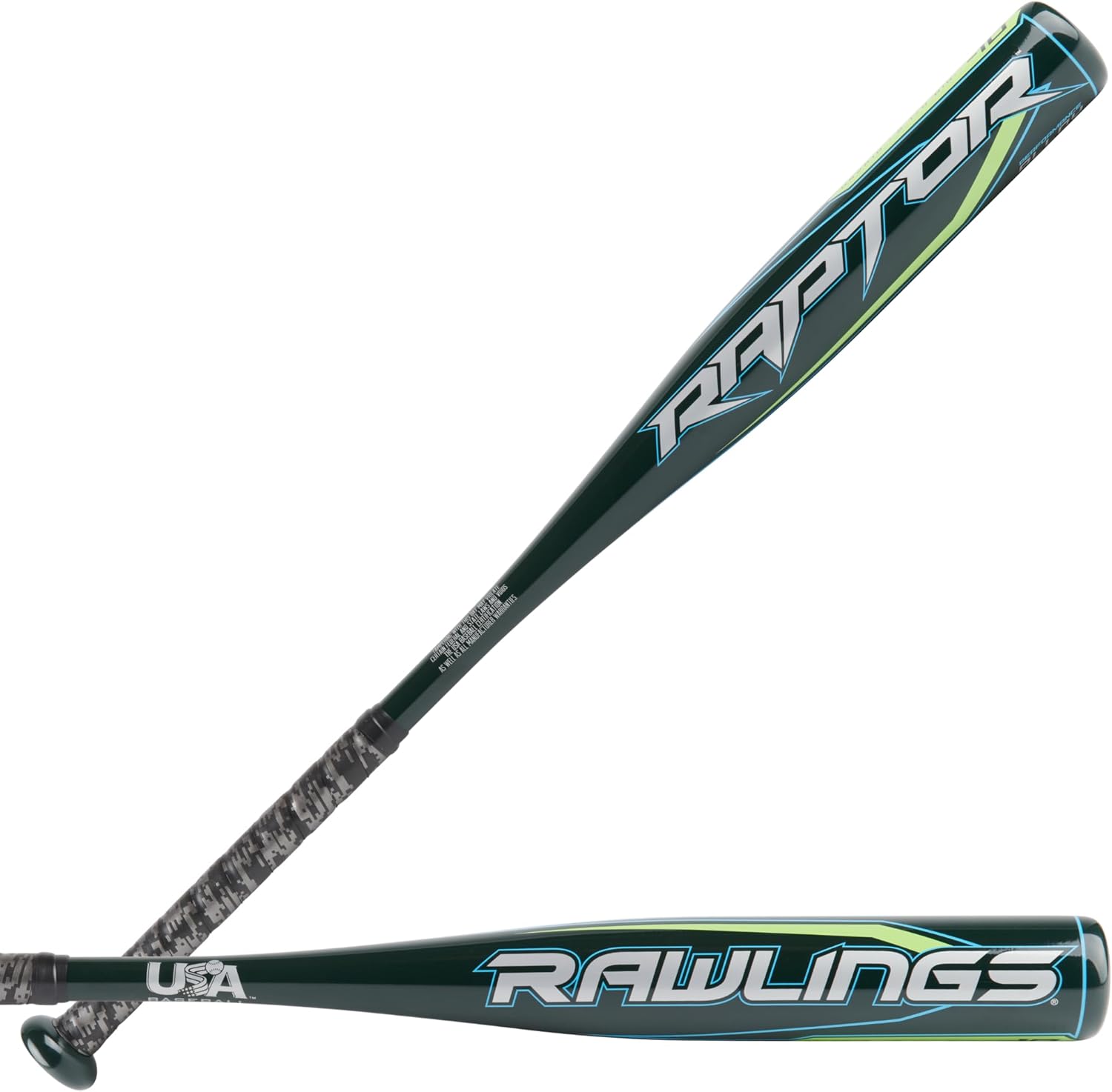 New Rawlings | RAPTOR Baseball Bat | USA | -10 | 1 Pc. Aluminum | Dark ...