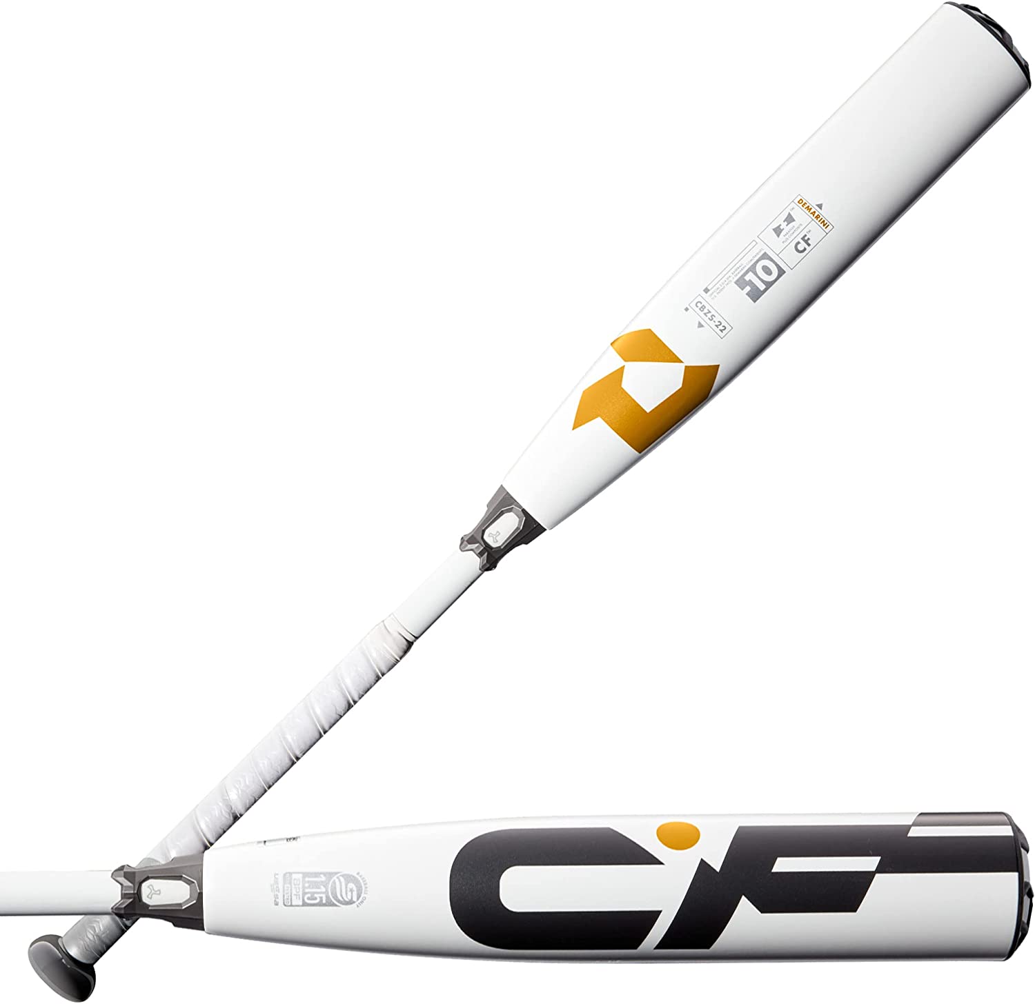 New DeMarini 2022 CF USSSA Youth Baseball Bat White/Gold 2 Piece Compo ...