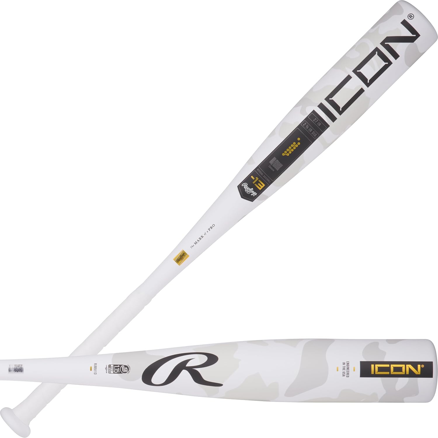 New Rawlings | 2025 | ICON Baseball Bat | USSSA White – Premier Bats