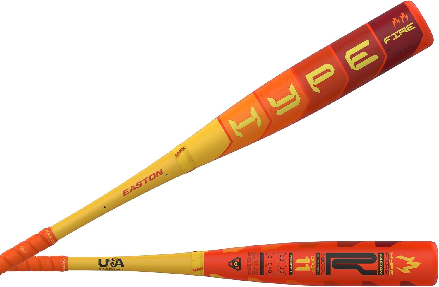 New Easton 2025 Hype FIRE Baseball Bat USA 2 5/8" 2 Pc. Composite Org ...