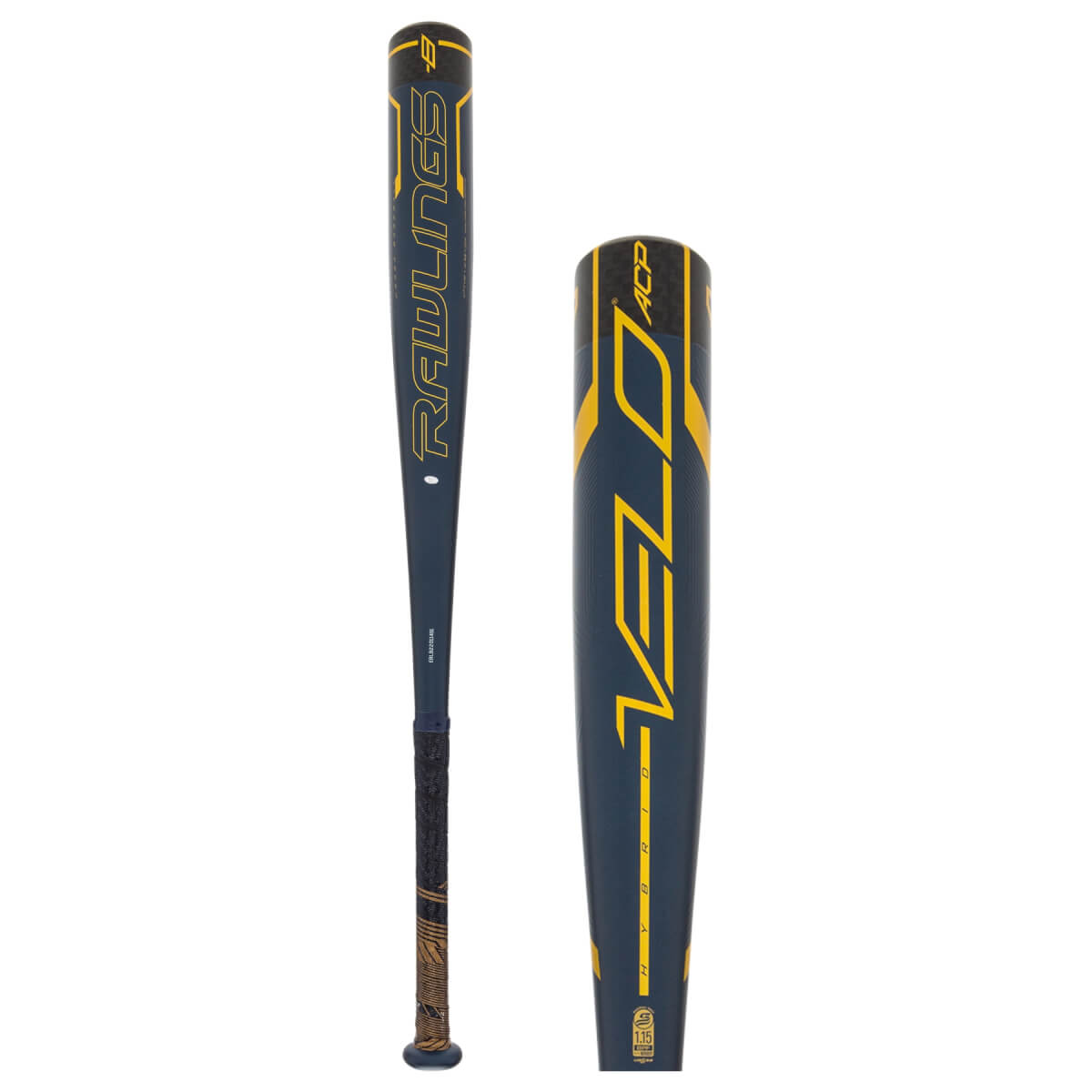 New Rawlings Rawlings VELO ACP Baseball Bat USSSA -8 Drop Hybrid Navy ...