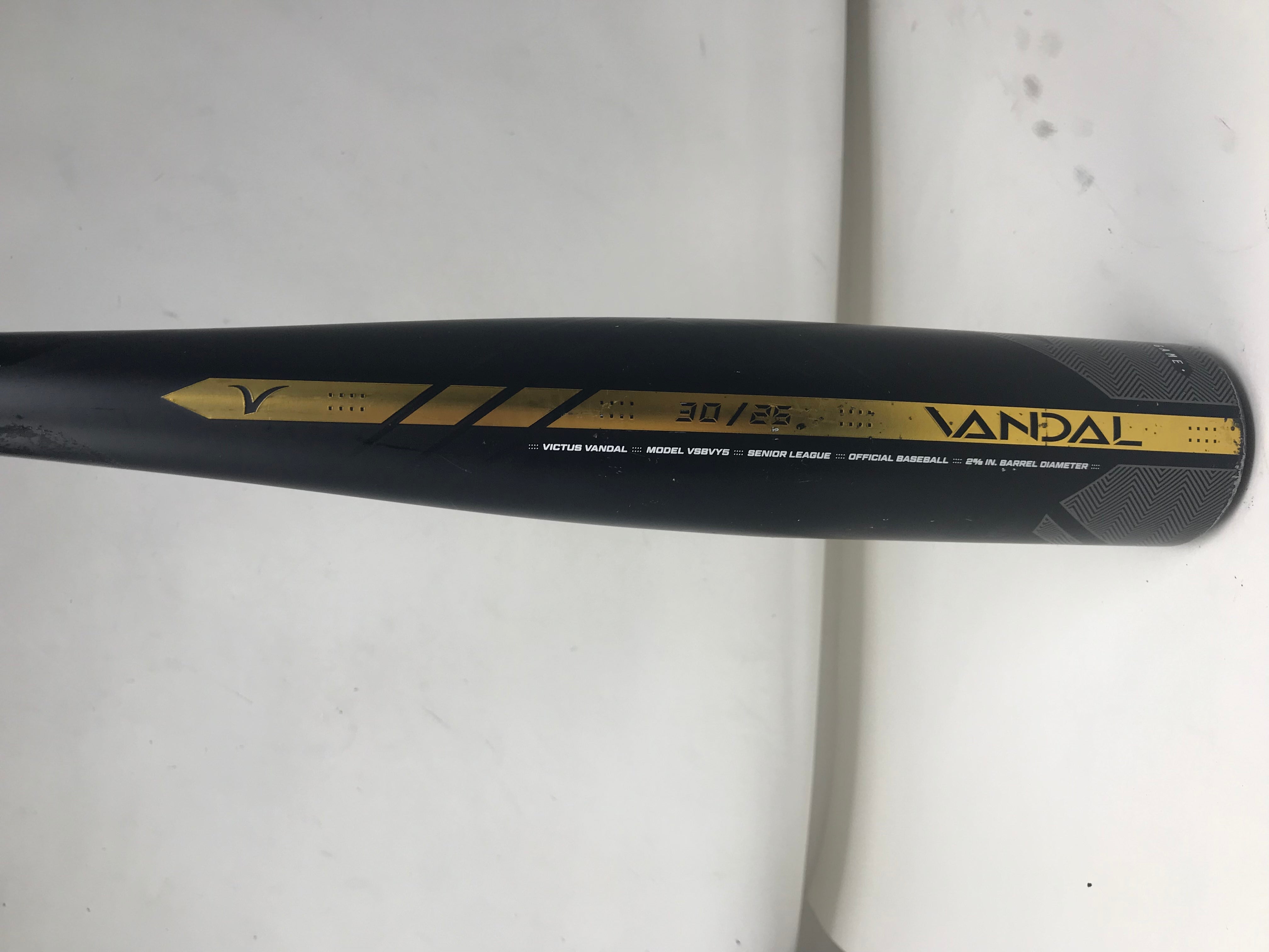 Used Victus Sports Vandal Gold -5 2 5/8 30/25 1 Piece Alloy Black/Gold ...