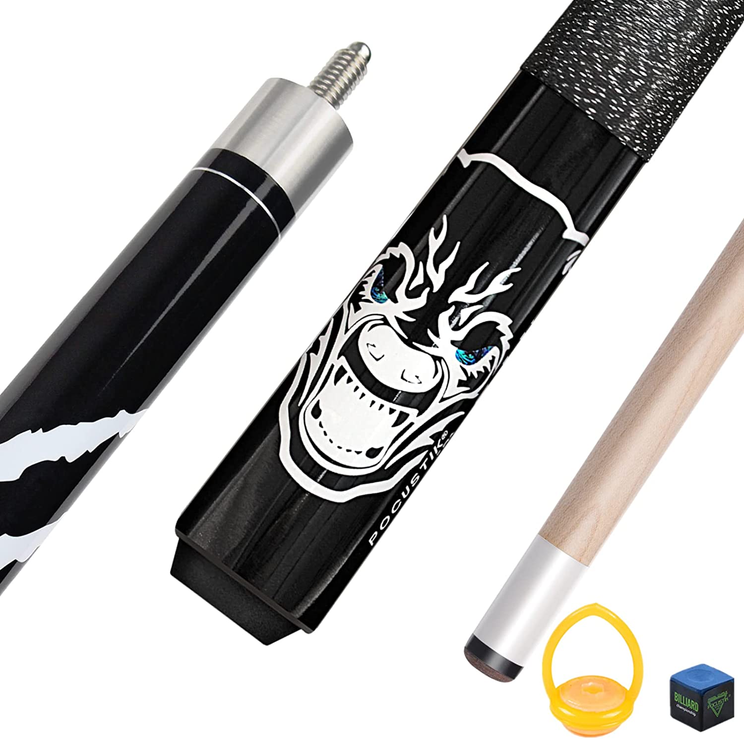 New POCUSTIK 58 Inch Pool Cue Stick Black 19 Ounce Grand Prix Internat ...
